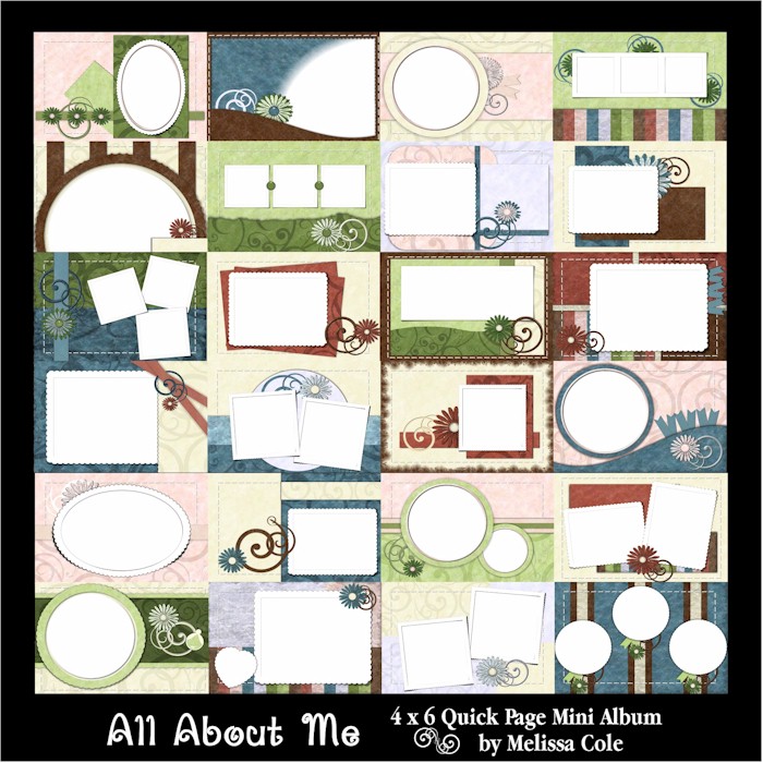 All About Me Quick Pages Album Digital Scrapbook Kit